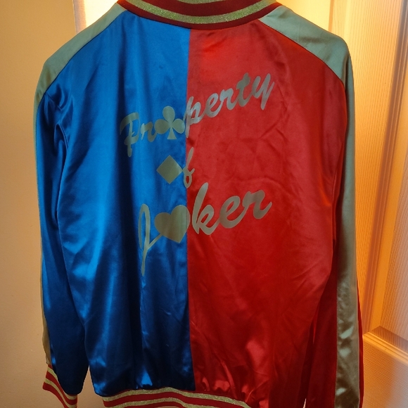 Jackets & Coats | Blue And Red Satin Bomber Jacket | Poshmark